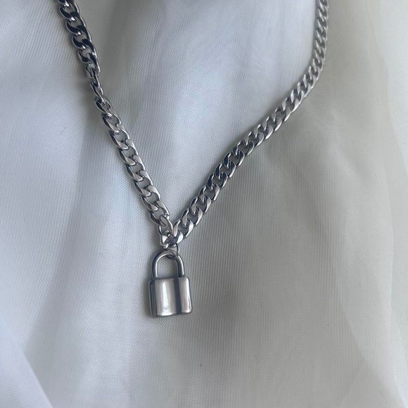 Accessories | Mens Silver Lock Necklace | Poshmark